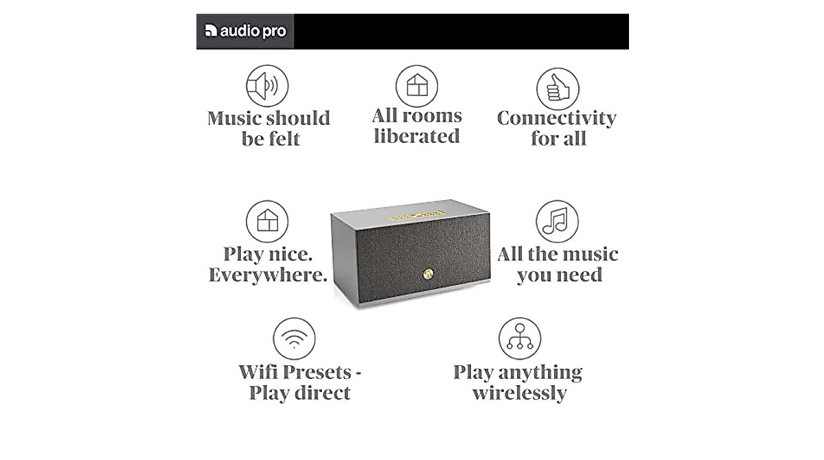 Audio Pro C10 MKII Wireless Speaker | Hi-Fi Multi-Room Audio