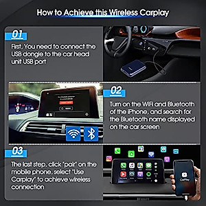 Carplay Wireless Adapter, Wireless Carplay Compatible with All Factory Apple CarPlay Cars, Plug & Play, Carplay Adapter Compatible for Audi/Volvo/Porsche/Ford,5G Chip Faster Connection