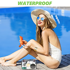 AURUZA 6 PACK Clear Toiletry Bag, TSA Approved Cosmetic Makeup Bags Set, Portable Travel Makeup Bags Zipper PVC Cosmetic Pouch Airport Airline for Travel, Bathroom