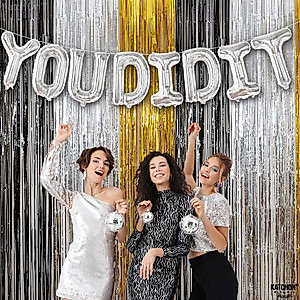 KatchOn, Silver You Did It Balloons - 16 Inch | You Did It Banner for Graduation Decorations Class of 2024 | You Did It Balloons Banner, Graduation Balloons Class of 2024 | Graduation Foil Balloons