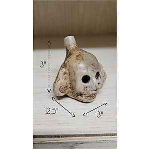 Small Penacho Death Whistle, Death Whistle LOUD medium size Hand Crafted Original Whistles, Maya Aztec, sugar (Natural)