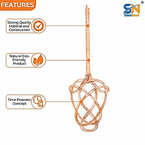 SN SKENNOVA - 25 inch Overall Length of Authentic Rattan Carpet and Rug Beater Wicker Rattan Rug Handmade