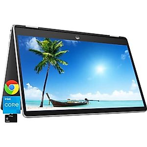 HP X360 2 in 1 Convertible Laptop 14" Touch-Screen HD Chromebook, Intel Celeron N4500, 4GB Memory, 32GB eMMC Storage, USB Type C, WiFi, Webcam, Bluetooth, Chrome OS, TiTac Card