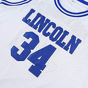 TUEIKGU Jesus Shuttlesworth Basketball Jersey #34 Lincoln High School Basketball Jersey for Men (White, X-Large)