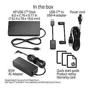 HP Y0K80AA#ABA Dock for USB-A/C Laptops (USB-A/C to HDMI, DisplayPort, USB-C, USB-A and Ethernet)