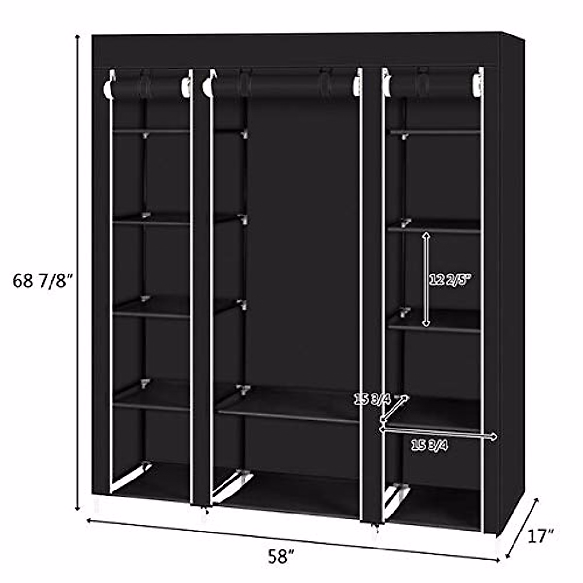 USAStock 150X45X17 Storage Closet Clothes Portable Storage Closet Portable Closet Organizer Portable Closets Closet Organizer Shelf Clothes Organizer Standing Closet