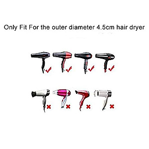 2Pcs Professional Plastic Salon Hair Dryer Nozzle Replacement Narrow Concentrator Replacement Blow Flat Hairdressing Styling Tool Hair Drying Nozzle Fit For Outer Diameter 4.5cm (Black)