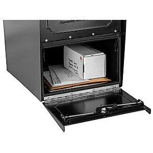 Architectural Mailboxes Oasis TriBolt Galvanized Steel, Locking Post Mount Mailbox, Compatibility Code H, 620020B-10, Black, Extra Large Capacity