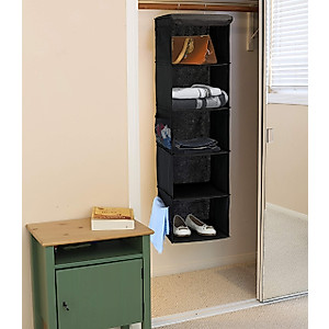 Simple Houseware 5 Shelves Hanging Closet Organizer, Black