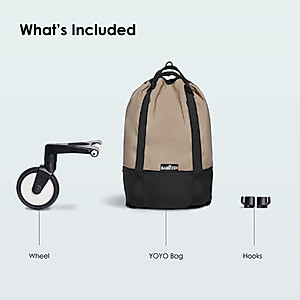 Babyzen Stokke YOYO Bag, Taupe - Provides Additional, Sturdy Storage on the YOYO2 Stroller - Includes Wheel Base & Hooks