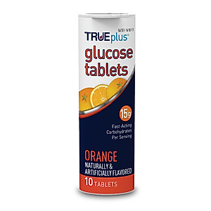 TRUEplus Glucose Tablets, Orange Flavor - 6X 10ct Tubes