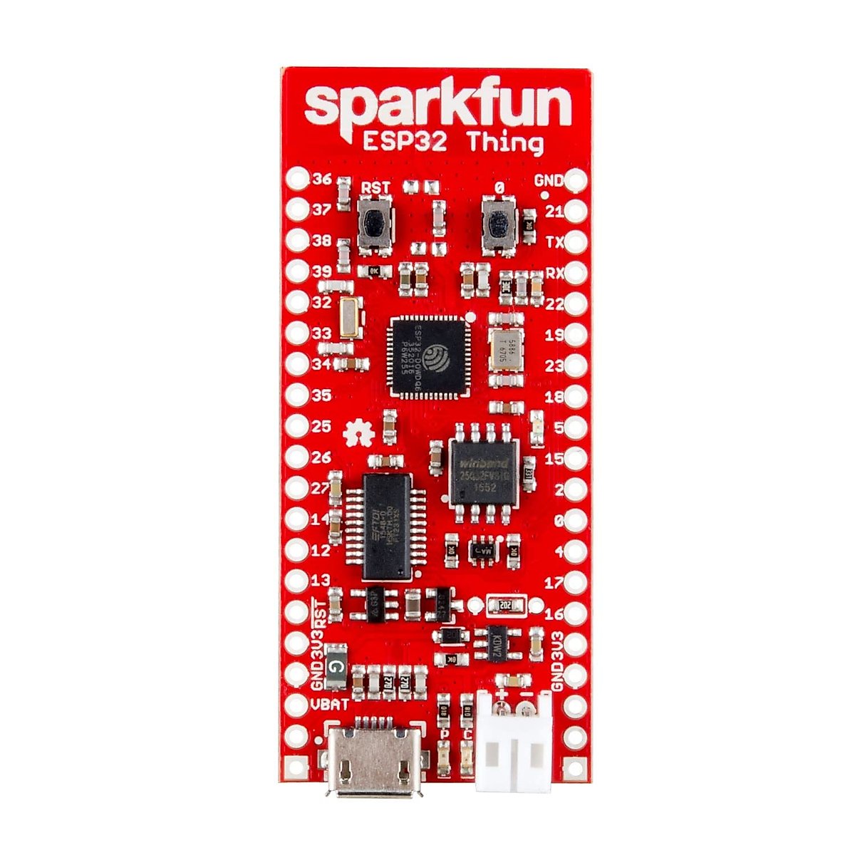SparkFun ESP32 Thing Developement Board WiFi & microcontroller Compatible with Bluetooth for IoT & prototyping Projects w/Integrated LiPo Battery Charger 4MB Flash Memory 3 to 3.6V Operating Range