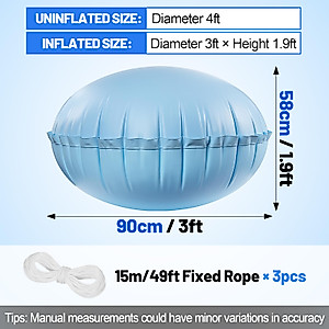 Pool Air Pillows for Above Ground Pools & Patio Furniture Cover Airbag - 4ft Dia. Winter Closing Winterizing Kit with Ropes, Thicken PVC Ice Equalizer Support Swimming Pool Covers