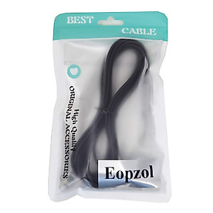 Part Express EopZol 10ft Telephone Line Cord Cable Wire 6P4C RJ11 DSL Modem Fax Phone to Wall Black