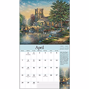 Thomas Kinkade Special Collector's Edition 2024 Deluxe Wall Calendar with Print: Lakeside Splendor
