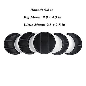 5 Pcs 10" Wall-Mounted Moon Phase Shelf Set, Solid Wood, Bed Sofa Wall Decor Storage Rack, Boho Moon Decors Crystal Display Shelf, Crescent Floating Shelves, Witch Gift