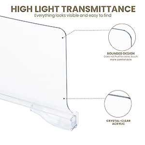 Utopia Home 8 Pack Acrylic Shelf Dividers for Closet Organizers and Storage - Closet Shelf Organizer for Clothes Storage and Organization - Clear Closet Dividers for Clothes, Purse, Handbags