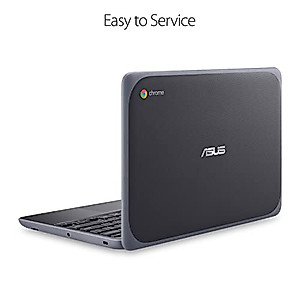 ASUS 2023 Newest Chromebook Laptop, 11.6 inch HD Display, MediaTek Quad-Core Processor, 4GB RAM, 32GB eMMC, 180 Degree, Dark Grey, Education, Chrome OS, Bundle with JAWFOAL