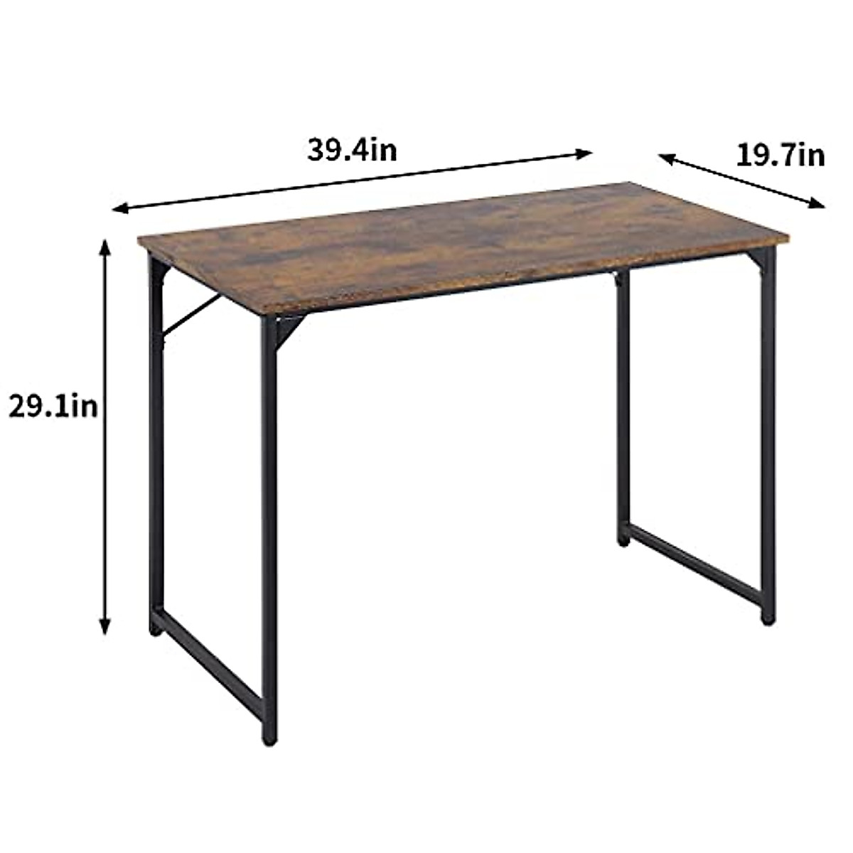 Computer Desk,39/47 inches Home Office Desk Writing Study Table Modern Simple Style PC Desk with Metal Frame (Brown, 39 inch)