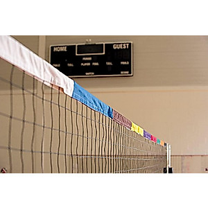 Tandem Sport Net Zone Tape Volleyball Training Tool - Attaches to Net for Serving, Blocking & Hitting Drills - Durable, Colored Canvas Volleyball Training Aid - Volleyball Training Equipment