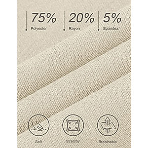 Tapata Womens Wide Leg High Waist Straight Leg Casual Pants Stretch Comfy Pockets Relaxed Fit, Beige, 6