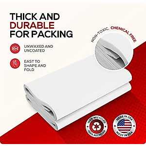 Packaging Paper (~ 5LB Bulk Pack) Size ~ 27" x 17" Unprinted Clean Newsprint Paper Sheets Ideal for Moving, Shipping, Box Filler, Wrapping and Protecting Fragile Items - Made in USA