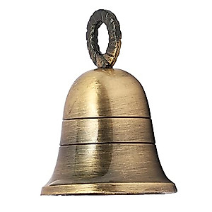 HANDTECHINDIA 3" Height Indian Brass Bells Jingle Bells for Home Door Décor, Crafts, Chimes, Christmas Décor, Cow Pet Bells Christmas Craft Bells for Christmas Decorations- Antique (2)