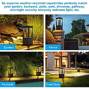 DMOYS Modern Landscape Path Light, Outdoor IP65 Waterproof Post Light Fixture, LED Minimalist Garden Floor Lamp Pillar Lantern Column Lamp for Lawn, Patio, Courtyard and Driveway Decoration