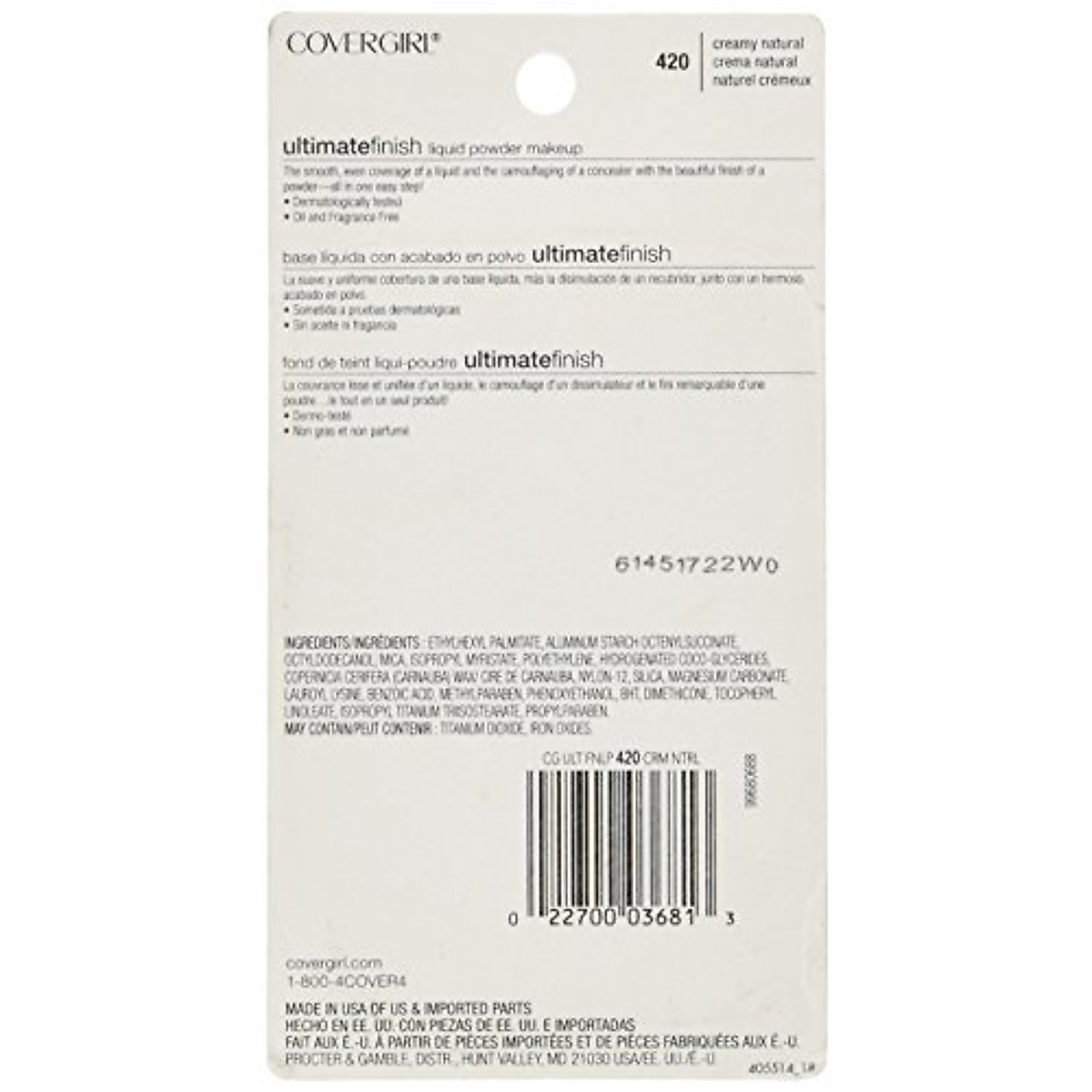 Covergirl Outlast All-Day Ultimate Finish Foundation, Creamy Natural