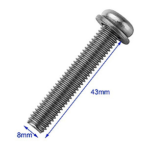 Wall Mounting Screws Bolts for Samsung TV - M8 x 43mm with Thread Pitch 1.25mm, Solid Screw Bolt Hardware for Mounting Samsung TV, TV Mounting Bolts Work with Samsung 50” 55" 65" 75" 6, 7, 8 Series TV