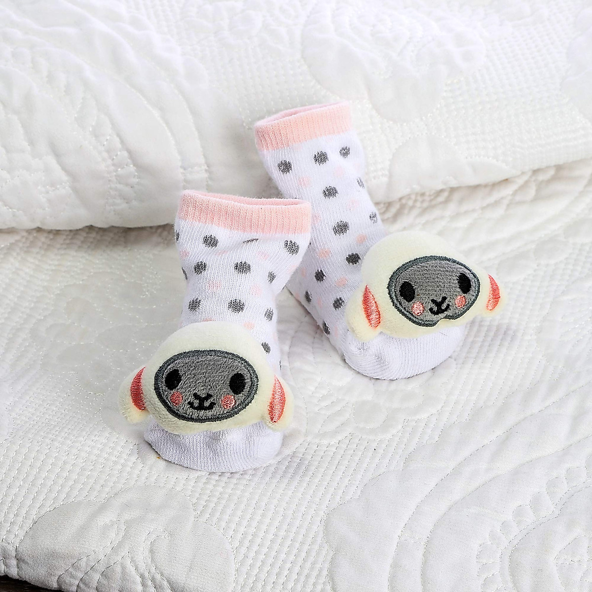 Lil' Llama Baby Rattle Socks - Rattle Socks for Baby Boy & Girl - Rattle Animal Socks - Baby Socks with Rattles - Baby Sock Rattles