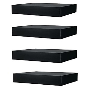 Ikea Floating Wall Lack Shelf, Pack of 4, Size: L: 11 3/4" x D: 10 1/4" x H: 2", Black