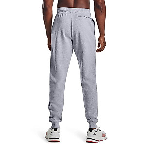 Under Armour Mens Rival Fleece Joggers , Mod Gray Light Heather (011)/Onyx White , XX-Large