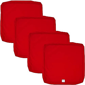 4Pack Outdoor Patio Cushion Replacement Covers Fit for Patio Furniture Set Sectional Sofa Couch Loveseat Chairs Seat and Back Pillow Cushion, Durable Water-Resistant Fadeless,20Lx18Wx4H Inch,Red