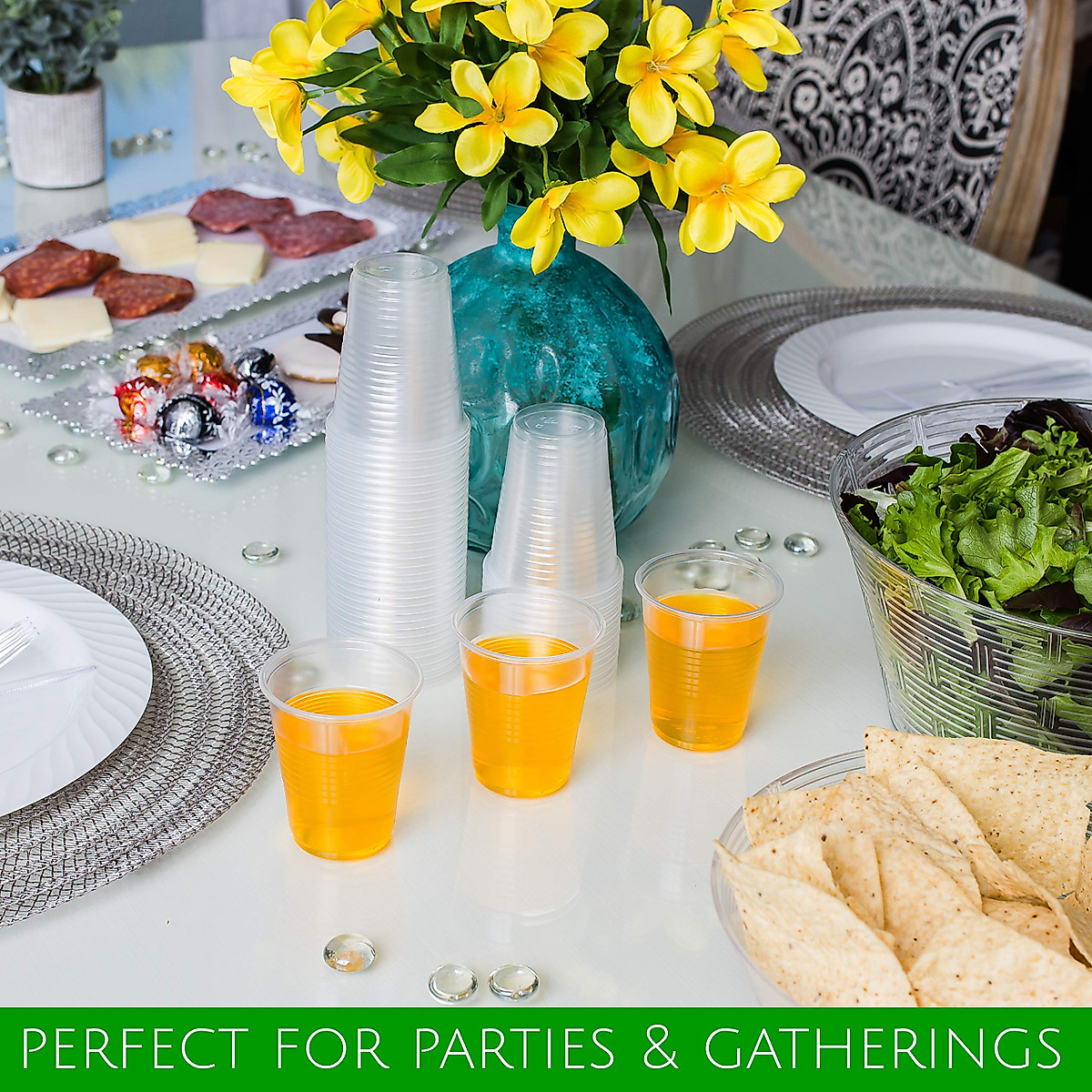 PLASTICPRO 3 oz Disposable Plastic Medium Weight Clear Drinking Cups [200 Count]