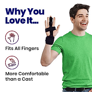 Trigger Finger Splint Middle Finger Brace | Middle Finger Splint For Broken or Fractured Middle Finger, Arthritis, Tendonitis, Tenosyvitis | Mallet Trigger Finger Straightener Immobilizer | LARGE