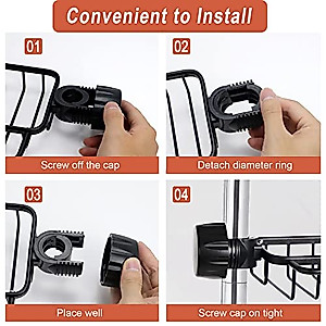 2 in 1 Faucet Sponge Holder,Kitchen Sink Detachable Hanging Organizer and Shower Organizer and Wall Mounted Soap Dish Holder for Kitchen Bathroom with Hook and Bar