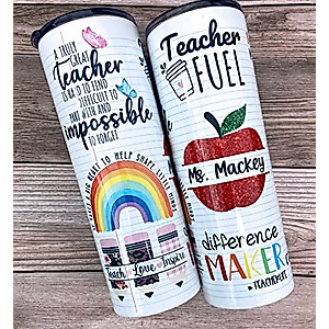 20 oz Personalized Teacher Gift, Teacher Tumbler, Teacher Gifts, Teacher Life Cup, Teacher Apple Gift, Teacher Appreciation Cup