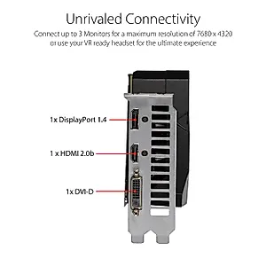 ASUS GeForce GTX 1660 Super Overclocked 6GB Dual-Fan Evo Edition VR Ready HDMI DisplayPort DVI Graphics Card (DUAL-GTX1660S-O6G-EVO)