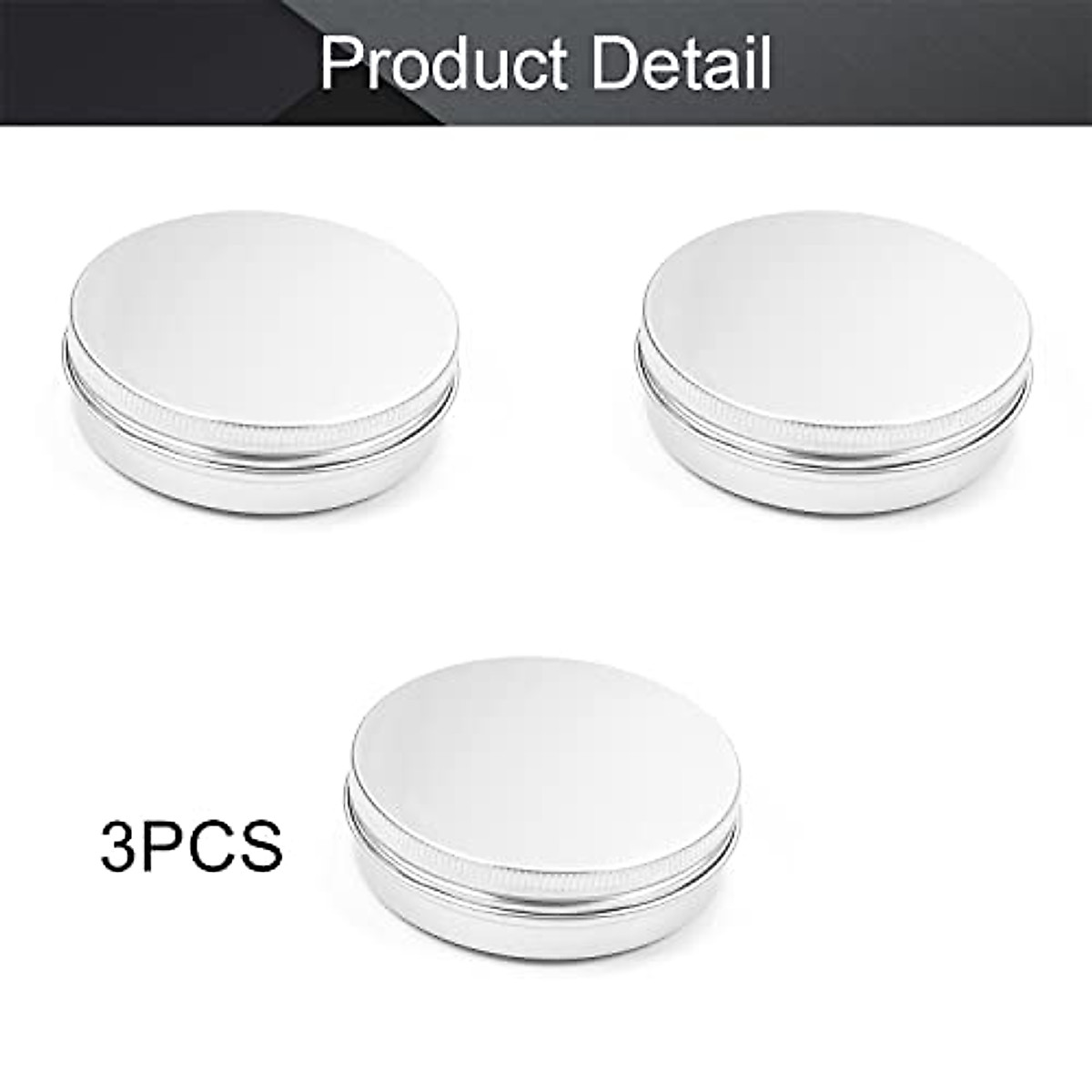 Othmro 3pcs 3.4oz Metal Round Tins Aluminum Tin Cans Containers with Screw Lid, 83 * 23mm(DxH) Silver tin cans for Salve, Spices, Lip Balm, Tea or Candies 100ml