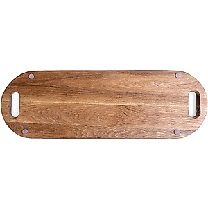 LUX American Oak Wood Oversized Charcuterie Board Extra Long 26" x 8.7" | Cheese Board With Handle |Fruit Grazing Platter | Serving Board for Cheeses, Meats, Crackers, and Wine | Long Cutting Board