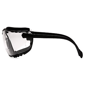 Pyramex Safety V2G Readers Eyewear, Black Strap/Temples, Clear +2.5 Anti-Fog Lens, Black Frame/Clear Anti-fog +2.5 Lens