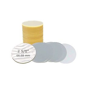 100 Plastic Circle Mylars for 2 1/4" (2.25") Pin Badges Round Buttons (Actual Size 2 5/8" - 66.68 mm) 0.03" Thick Transparent Film Covers