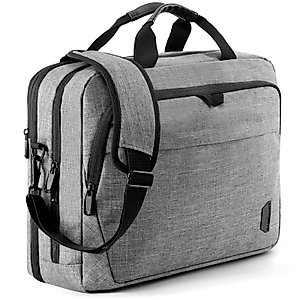 BAGSMART 17.3 Inch Laptop Bag, Expandable Computer Bag Laptop Briefcase Men Women,Laptop Shoulder Bag,Work Bag Business Travel Office, Grey