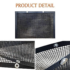 sorkwo Large BBQ Grill Mesh Bag, Non-Stick Baking Grilling Bag Heat-Resistant Reusable Easy to Clean Baked Grilling PTFE Bag for Outdoor Picnic Cooking Barbecue