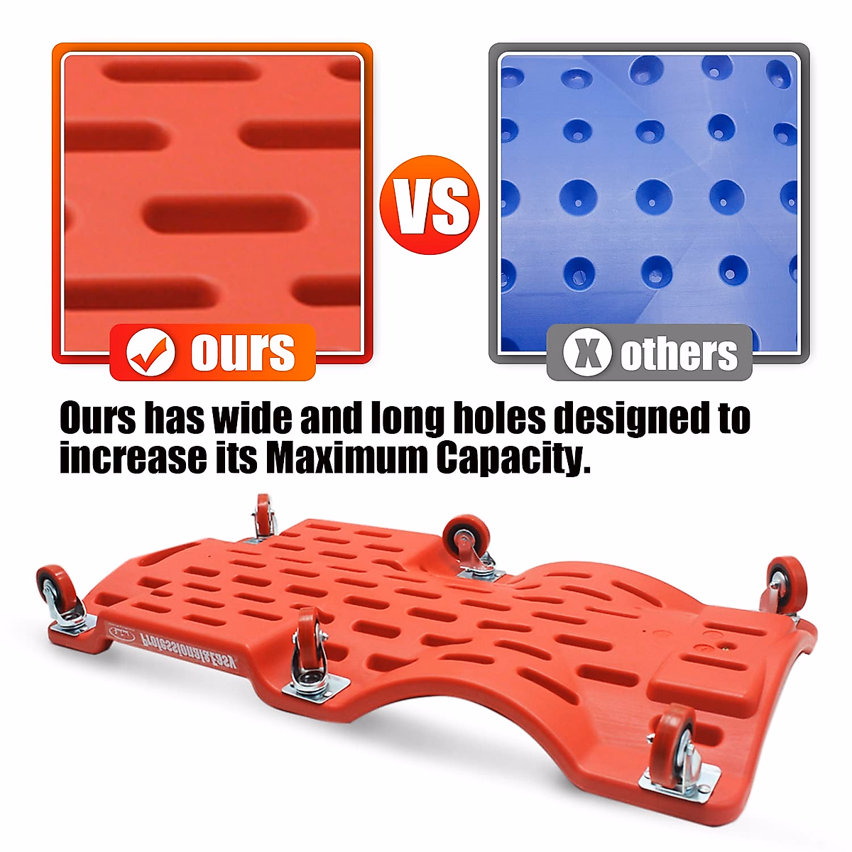 BESTOOL 40'' Heavy-Duty Mechanic Creeper with Durable Casters, Low-Profile Design, Magnetic Tool Plate