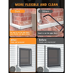 Sanewix 3"7.5 Ft Mini Split Line Set Cover,Decorative Pipe Line Cover Kit, AC Line Cover for Mini Split Air Conditioner,Central AC,Heat Pump