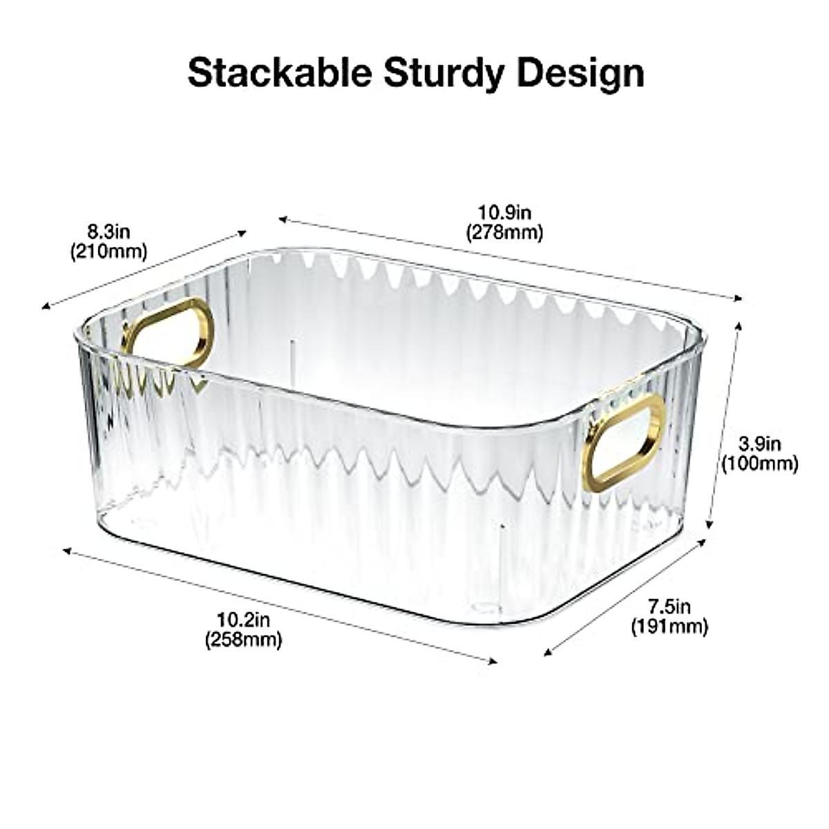 Txtsegose Clear Plastic Storage Bins,Bathroom Organizer and Kitchen Organization, Pantry Organization and Storage, Acrylic Organizers for Fridge, Freezer, BPA-Free Egg Organizer