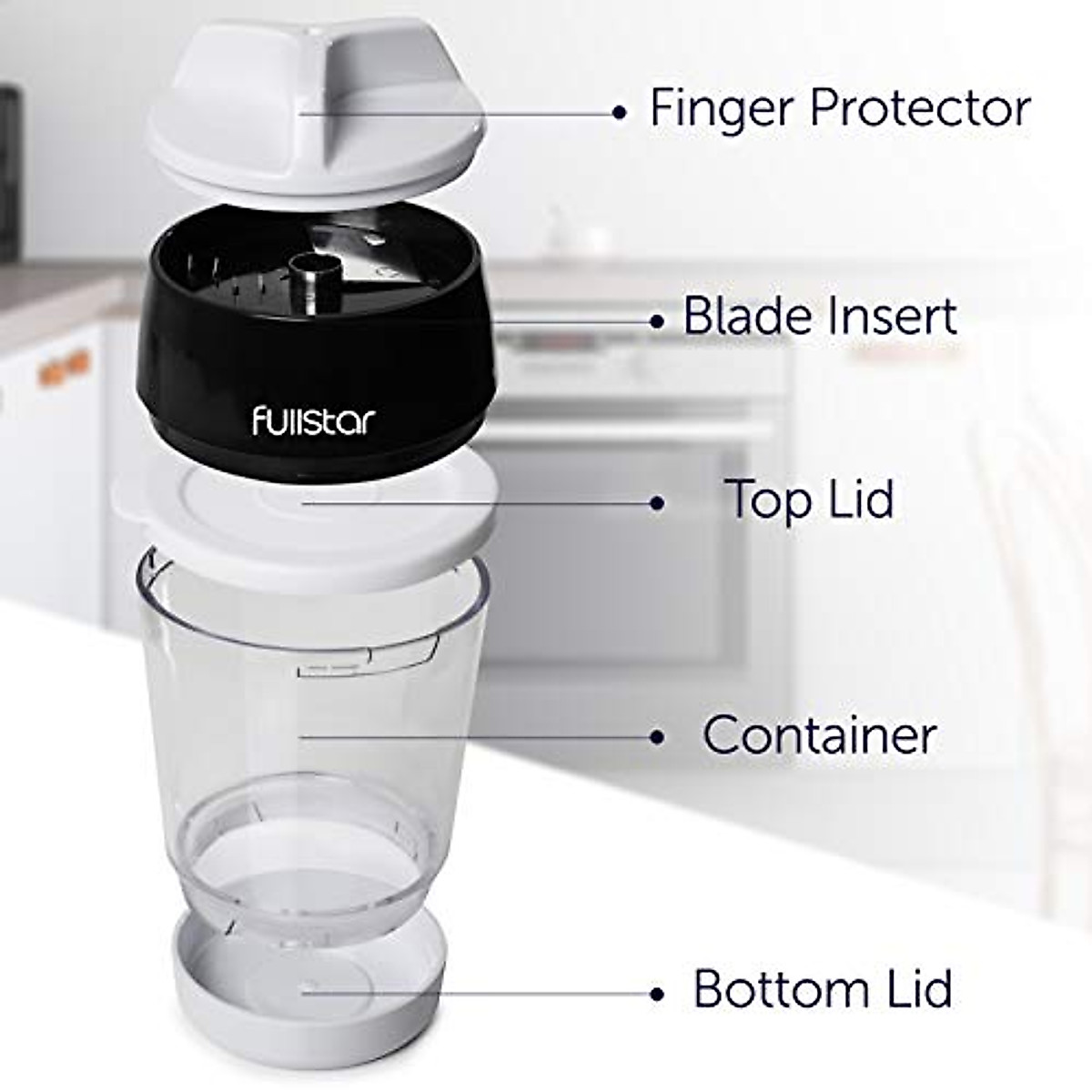 Fullstar Vegetable Spiralizer Vegetable Slicer - 4 in 1 Zucchini Spaghetti Maker Zoodle Maker Veggie Spiralizer Adjustable Handheld Spiralizer Zucchini Noodle Maker Zucchini Spiralizer with Container