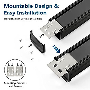 BTU Long Heavy Duty Power Strip 24 Outlet Large Metal Power Strip Garage Workshop Commercial Industrial Power Strip with Circuit Breaker.10FT Cord 15A 125V 1875W (Black)